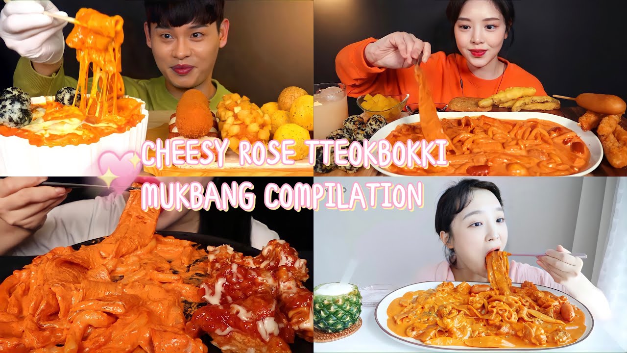 CHEESY ROSE TTEOKBOKKI MUKBANG COMPILATION - YouTube