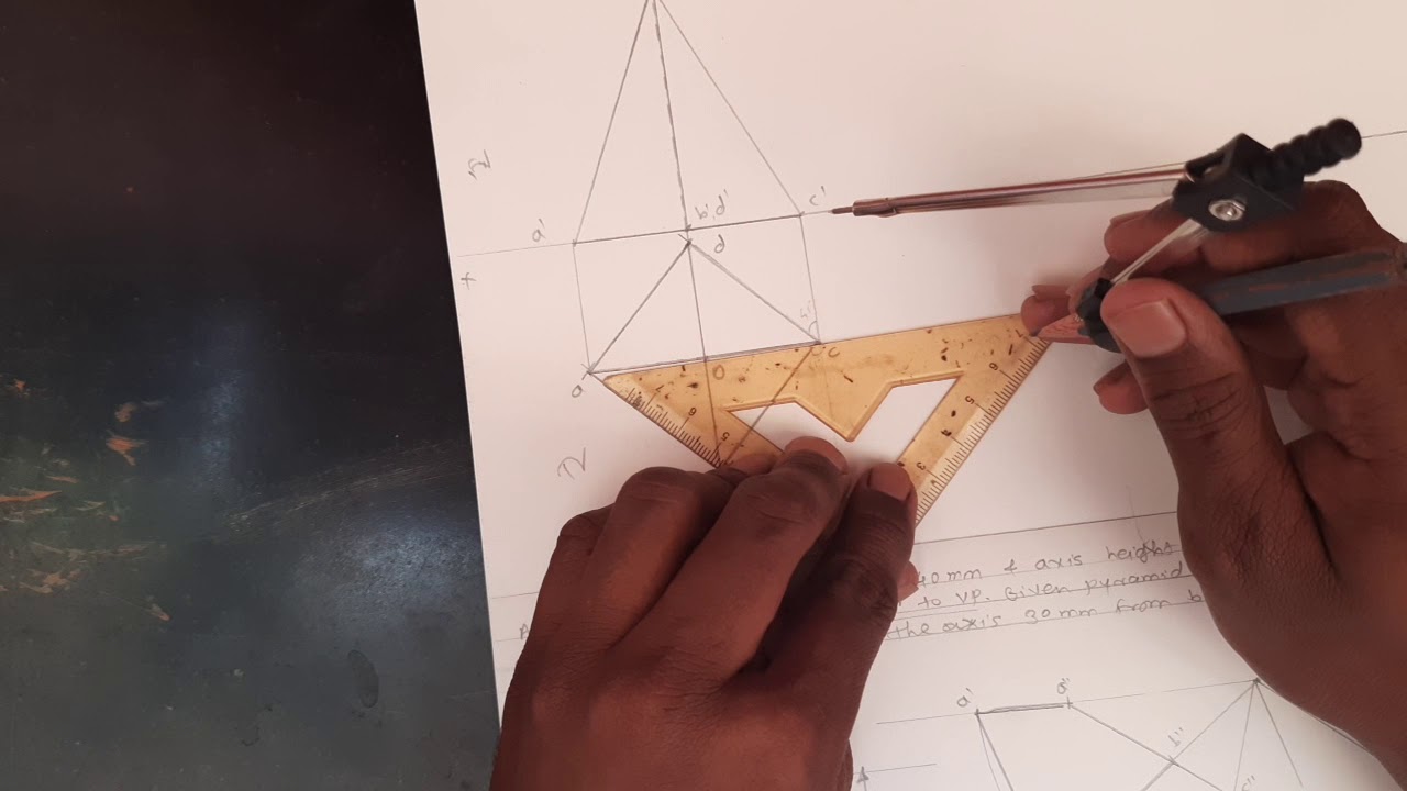 Lecture 8: Development of square pyramid resting on corner and Cut by ...