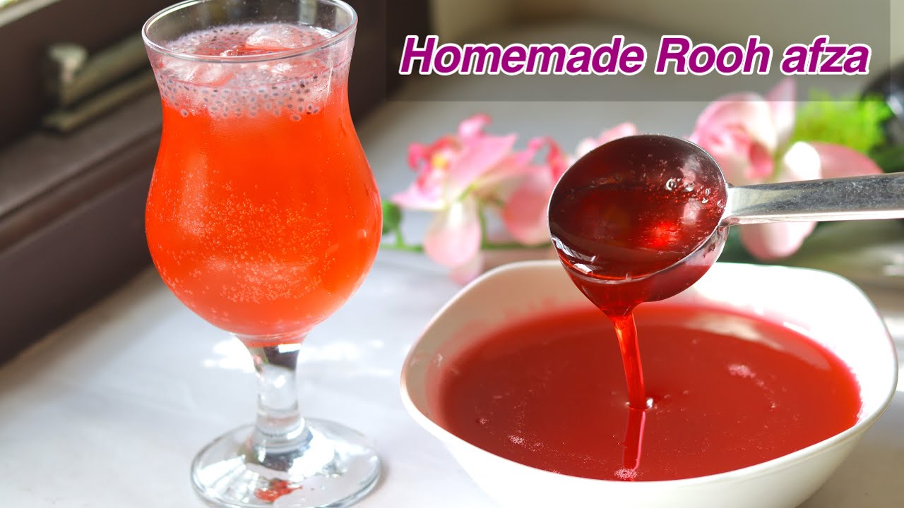 Homemade Roohafza recipe | Easy Sharbat Recipe |Rose Syrup recipe ...