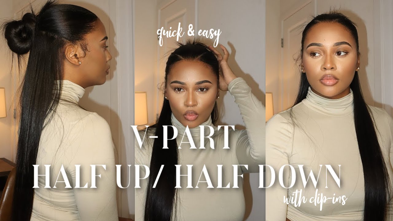 001 HOW TO: V-PART HALF UP / HALF DOWN + DIY CLIP-INS | JAI DANIELLE X ...