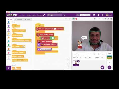 Facial Recognition using PICTOBLOX - YouTube