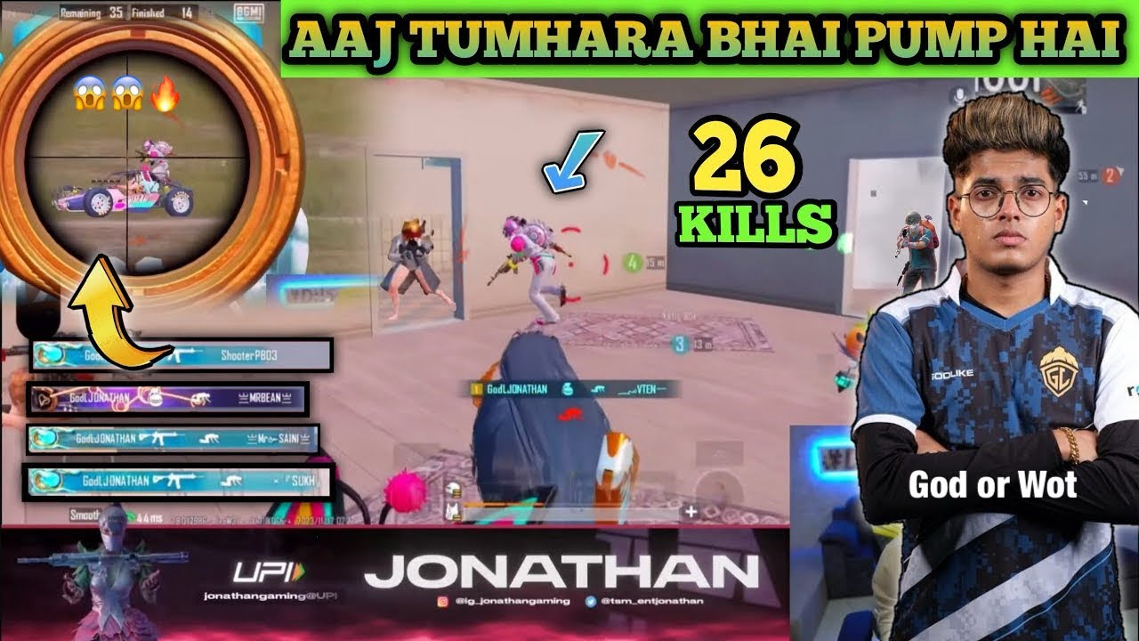 JONATHAN GAMING 26 KILLS 😱🔥 GAMEPLAY || Aggrasive Gameplay Jonathan ...