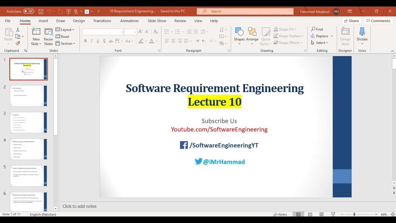 Lecture 10 | Software Requirement Engineering - YouTube
