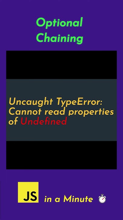 Optional Chaining Operator Javascript In A Minute Youtube
