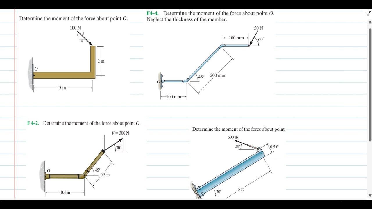 Moment of force 2D; Problem set 1 - YouTube
