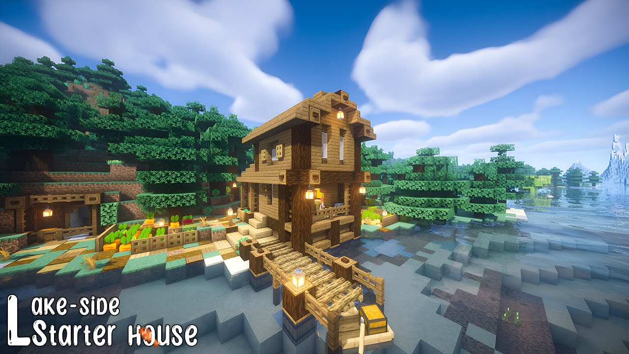 SIMPLE!! Lakeside Starter house Build in Minecraft ⛏️ - YouTube