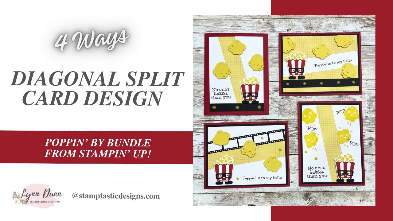 Simple Diagonal Split Card Design | 4 Ways - YouTube
