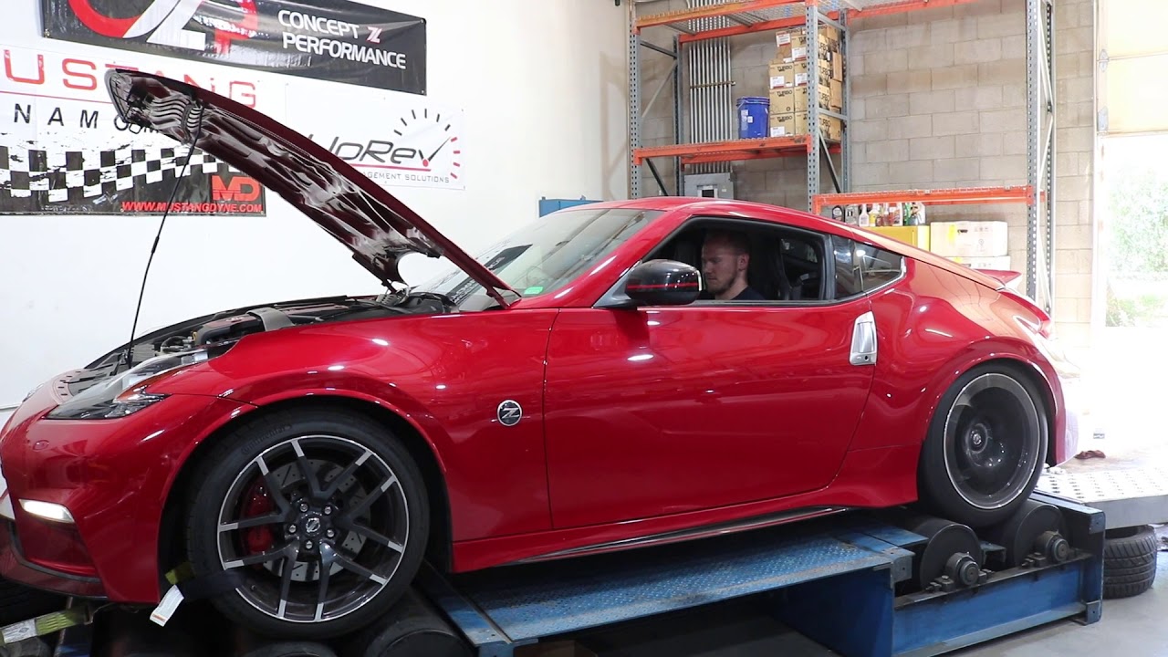 370z nismo dyno # 2 with Z1 intakes - YouTube