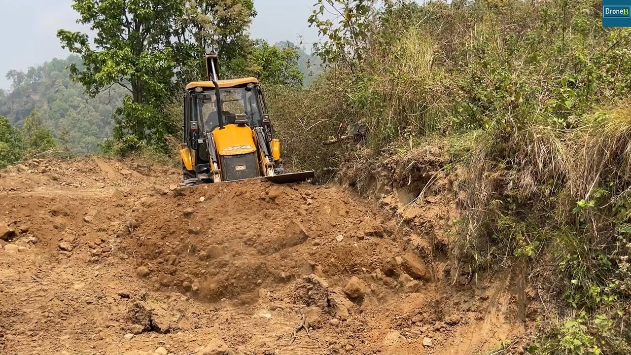 Making Easy Vehicles Turning Mountain Road Turn with JCB Backhoe - YouTube