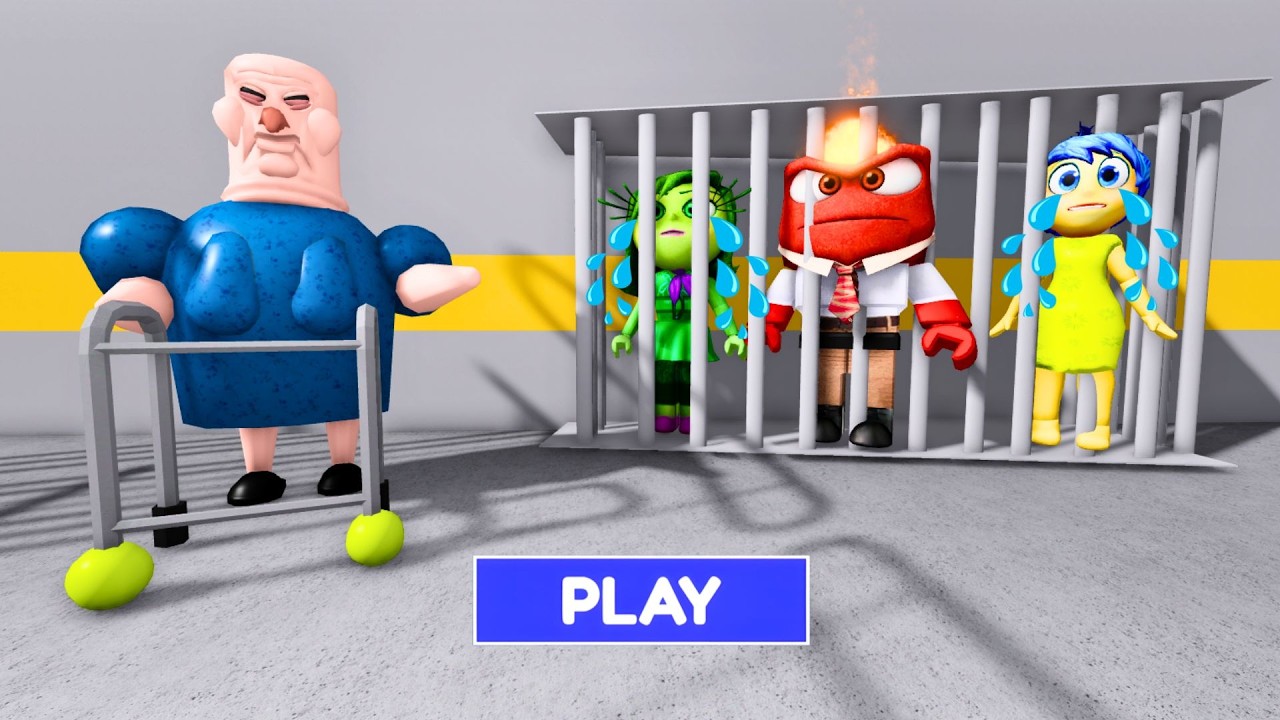 GRUMPY GRAN CAUGHT JOY! INSIDE OUT 2 BARRY'S PRISON RUN Obby #Roblox # ...
