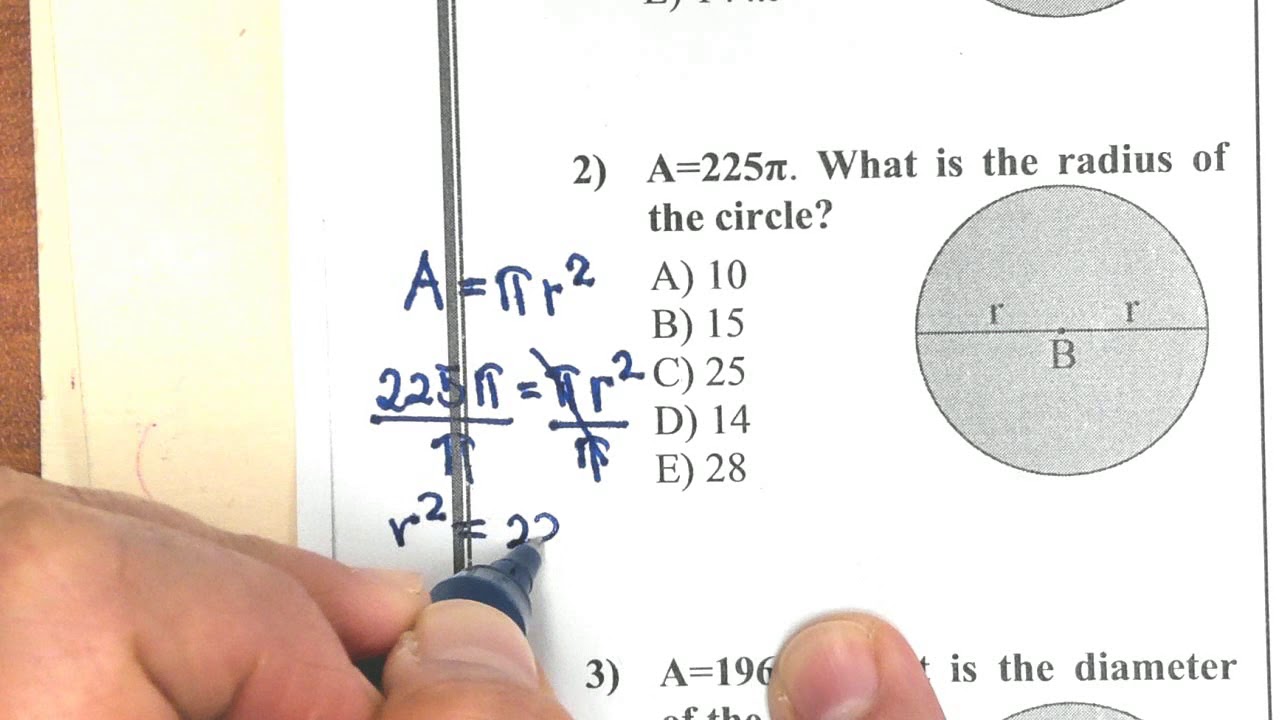 ACT Geometry - Areas of Circle and Sectors - Question 2 - YouTube