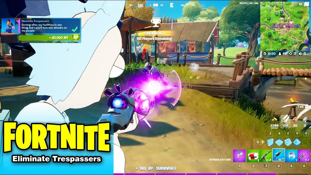 Eliminate Trespassers in Fortnite Chapter 2 Season 7 - YouTube