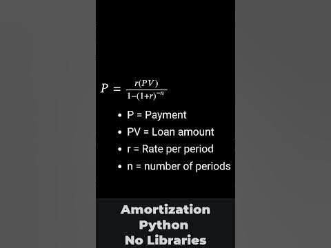 Calculate Loan Amortization in Python, No Libraries, from Scratch - YouTube