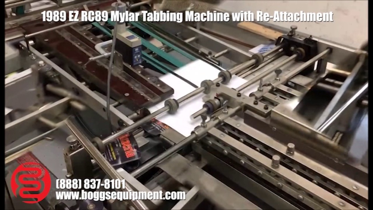 1989 EZ RC89 Mylar Tabbing Machine with Re-Attachment - YouTube