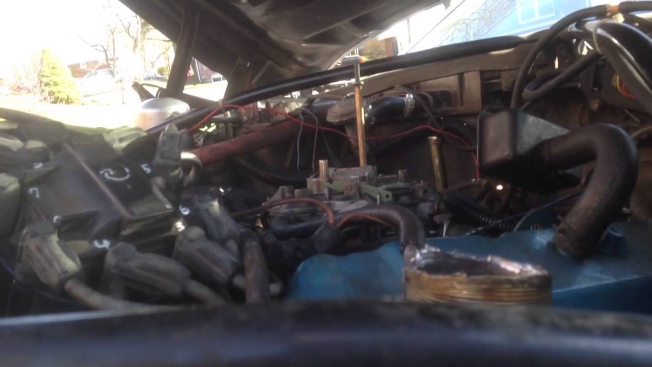 First start rebuilt quadrajet 368 cadillac - YouTube