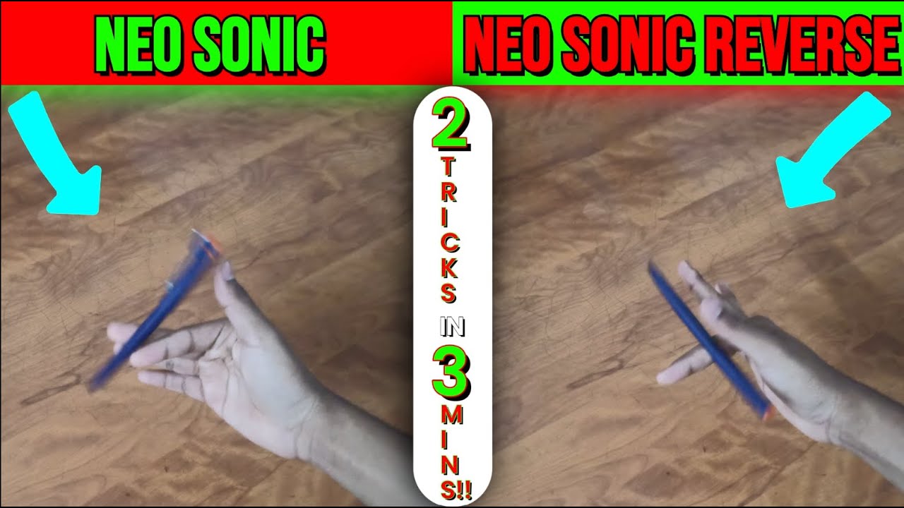 NEO SONIC + NEO SONIC REVERSE Pen spinning Tricks || Easy Pen Tricks ...