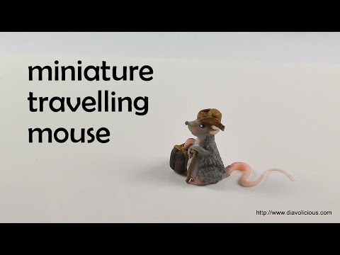 Cute and simple miniature mouse (travelling one!) - polymer clay ...