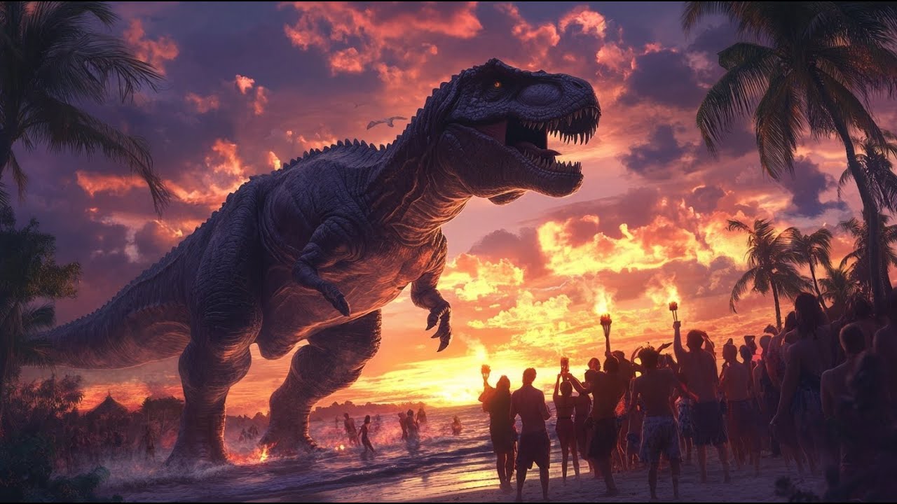 T-Rex Crashes The Beach Party! | Jurassic World 2025 - YouTube