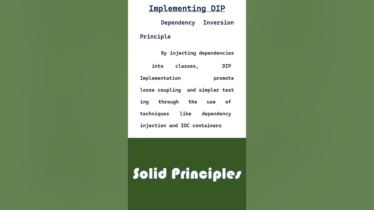 implement depenedency inversion principle || c# || solid principles - YouTube