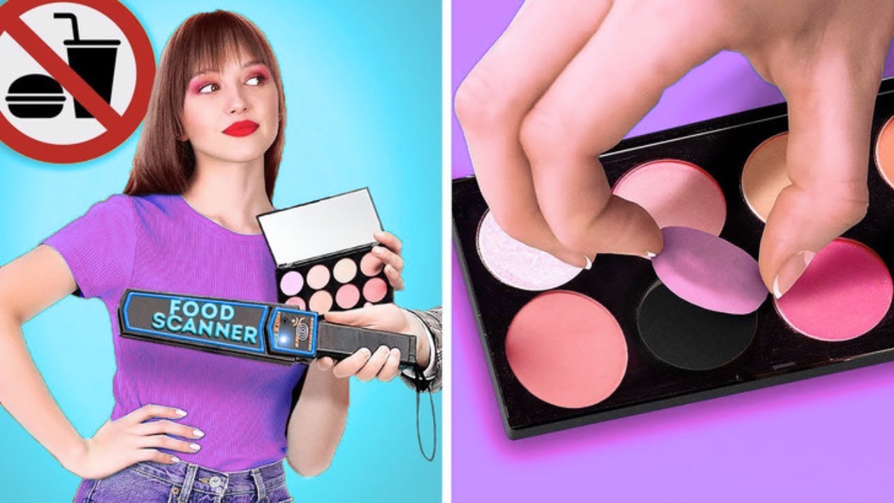 MAKANAN JADI BFF?! 🤯 Trik Ngumpetin Makeup & Permen yang Keren oleh 123 ...