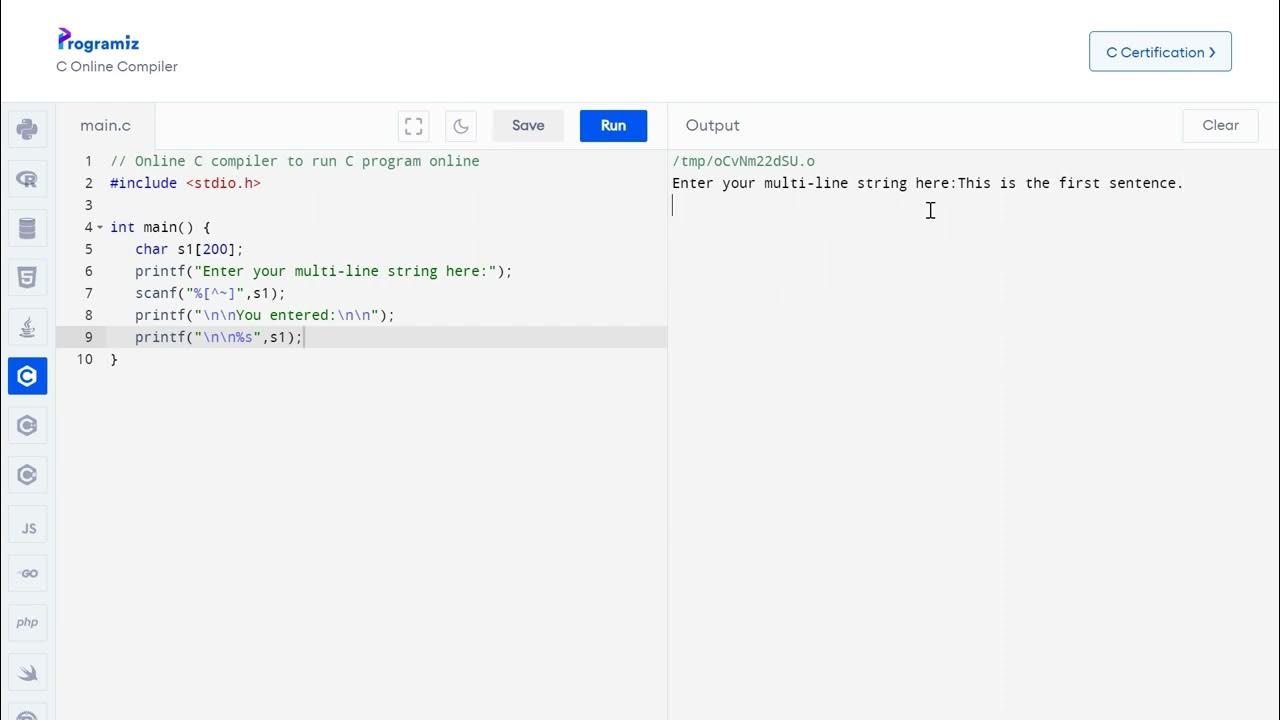 Taking Multiline String as input - YouTube