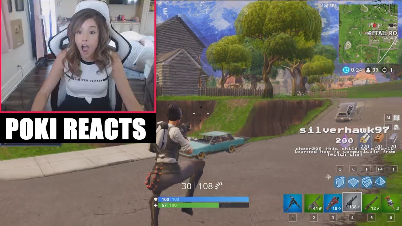 POKIMANE | Poki Fan "MY BALL IS ....🔞" and POKI REACTS ON IT - Fortnite ...