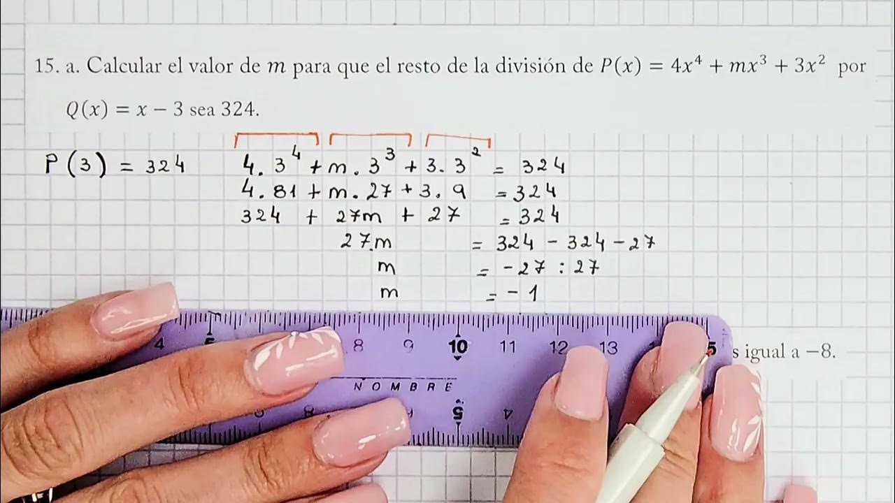 TEOREMA DEL RESTO - División de polinomios - Calcular el valor de m ...