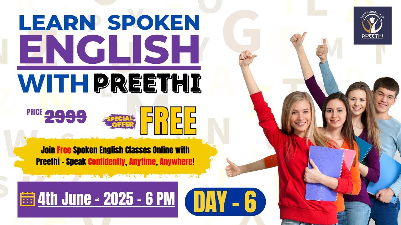 LEARN FREE SPOKEN ENGLISH WITH PREETHI ( DAY - 6 ) #english # ...
