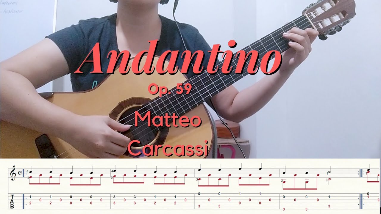 Andantino Op. 59 - Matteo Carcassi (tutorial + tabs) - YouTube