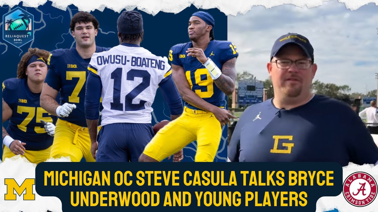 Michigan ReliaQuest Bowl presser: OC Steve Casula on Bryce Underwood ...