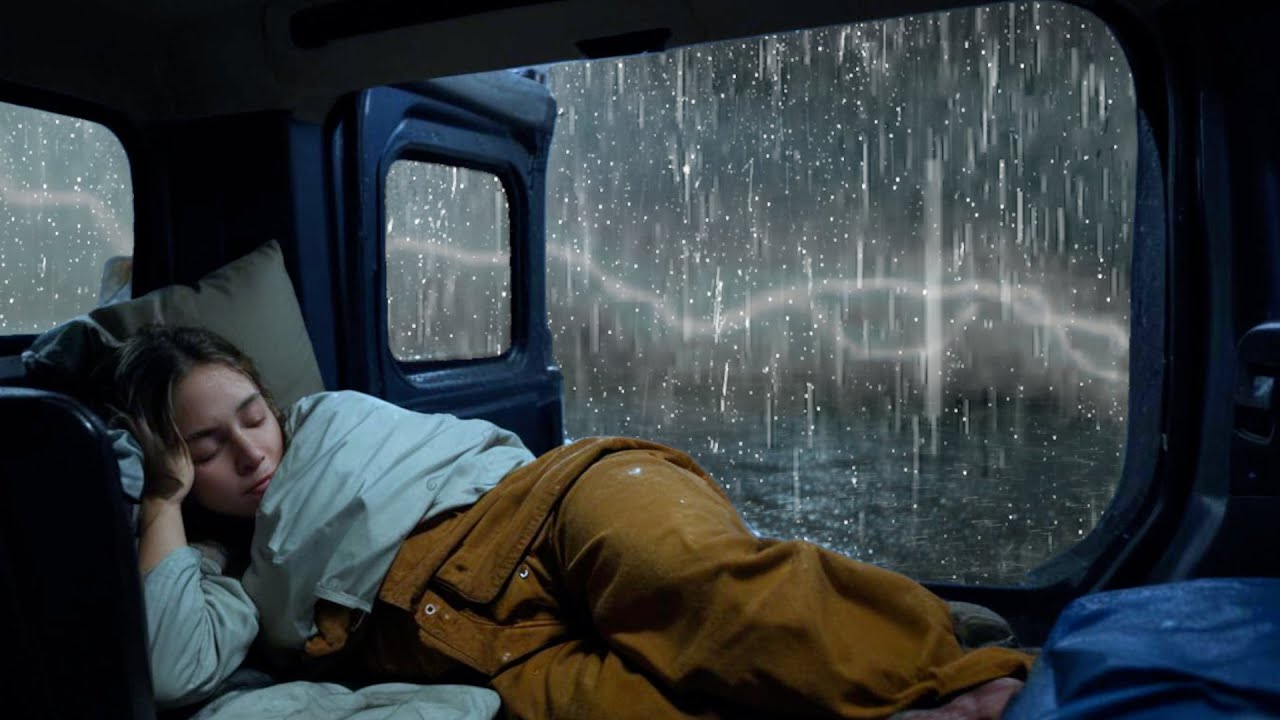 Powerful Rain & Thunder Sounds for Sleeping⚡Relaxing Storm Ambience in ...