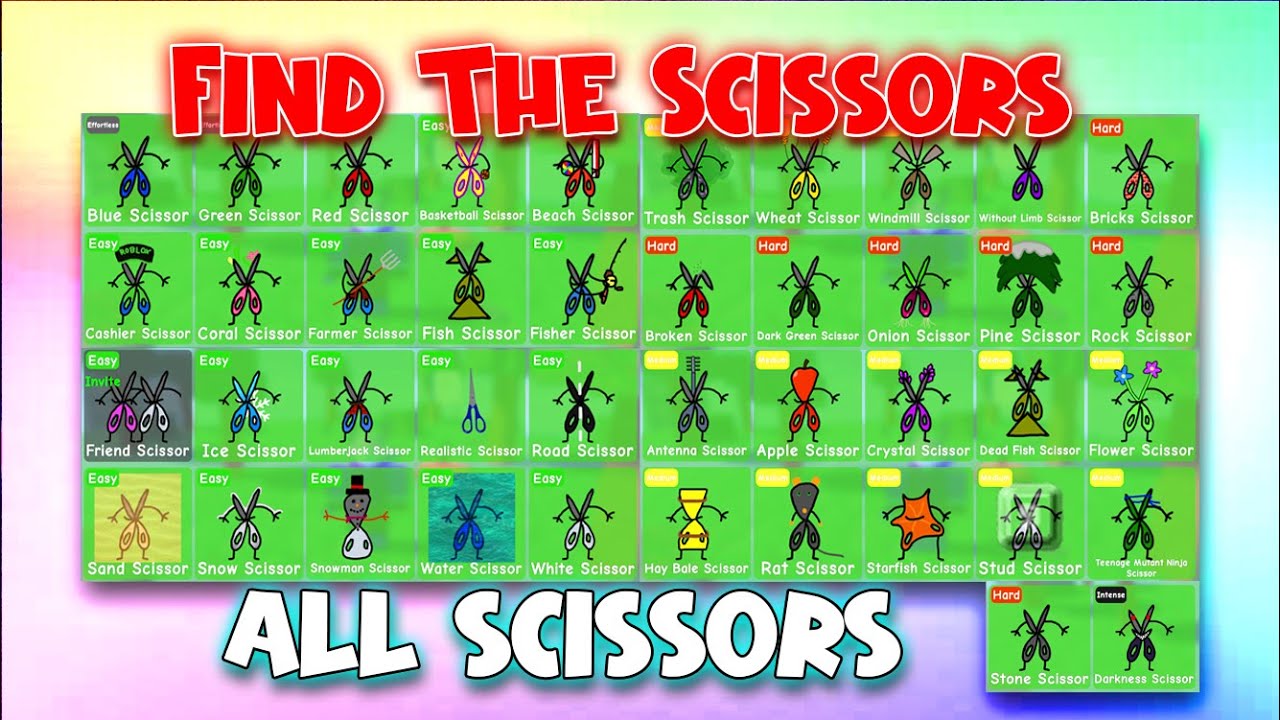 Find The Scissors - ALL Scissors [ROBLOX] - YouTube