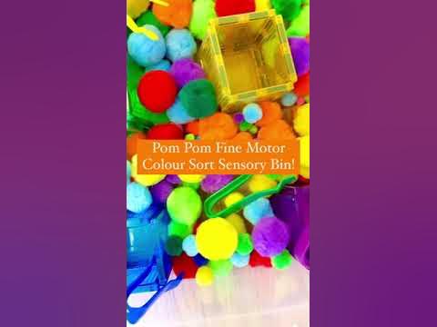 Pom Poms Colour Sort Sensory Bin~ - YouTube