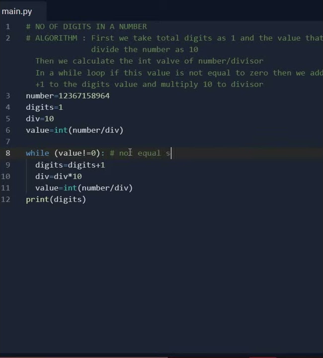 Number Of Digits In A Number Using Python Shorts Python Education Coding Software Tech
