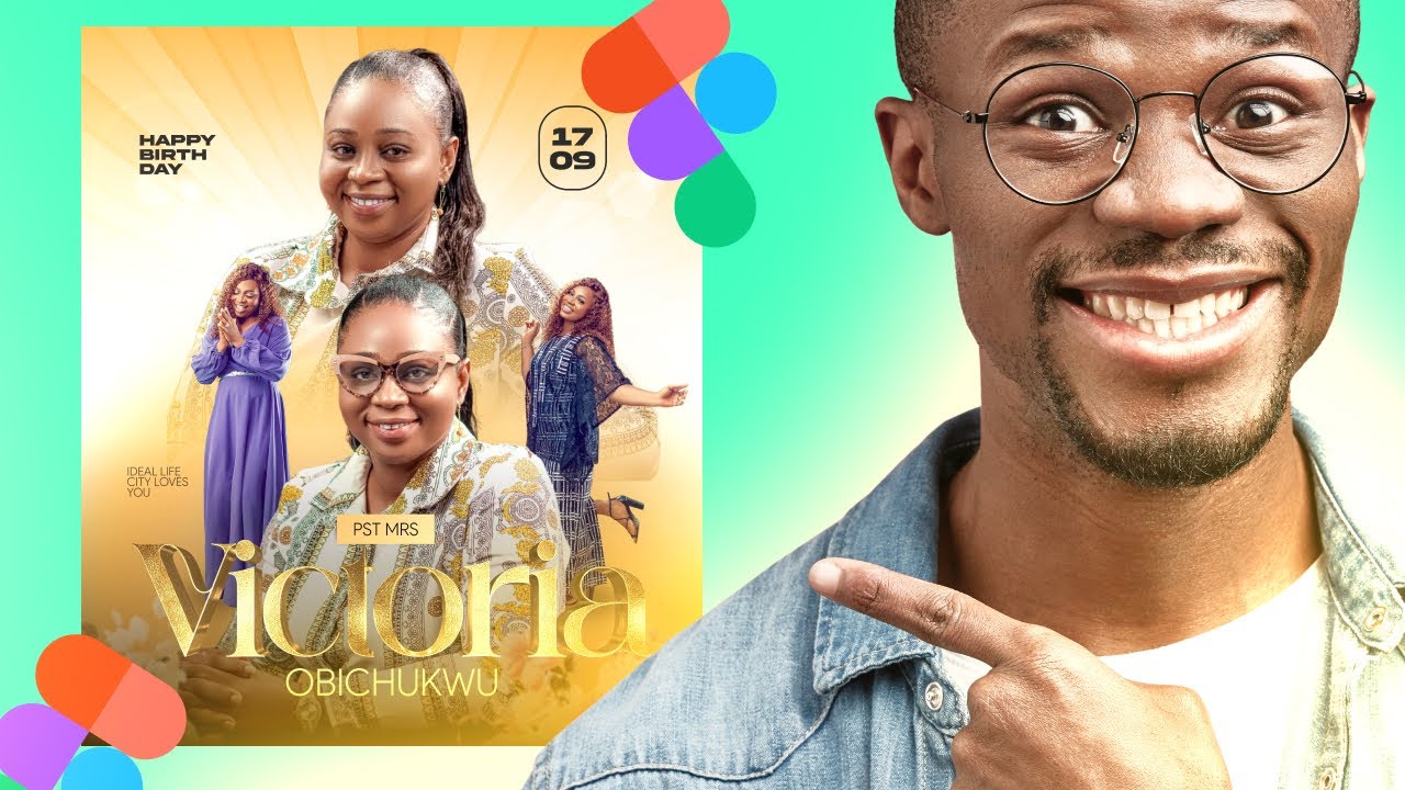 RECREATE THIS STUNNING BIRTHDAY FLYER ON FIGMA - YouTube