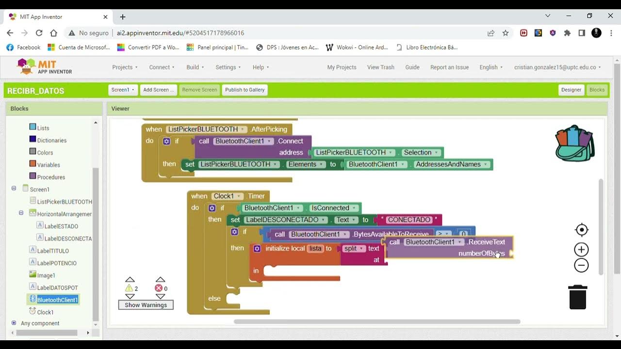 RECIBIR DATOS DE SENSORES CON APP INVENTOR - YouTube