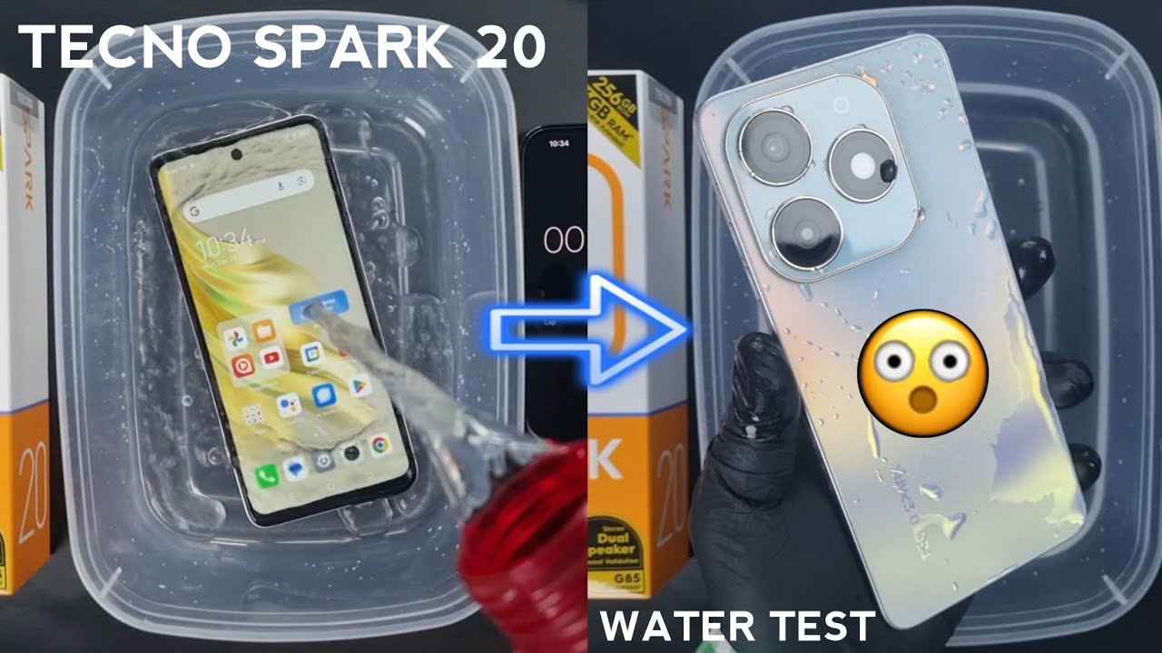 Tecno Spark 20 Water Test 💦💧| iP53 Tecno Spark 20 Durability Test 💦 ...