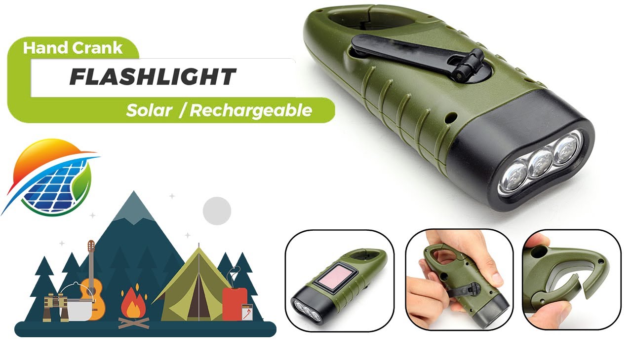 A Flashlight You Never Have To Charge | Solar Hand Crank Dynamo Light ...