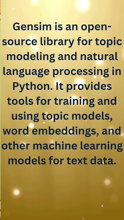 Gensim: Topic Modeling & NLP - YouTube