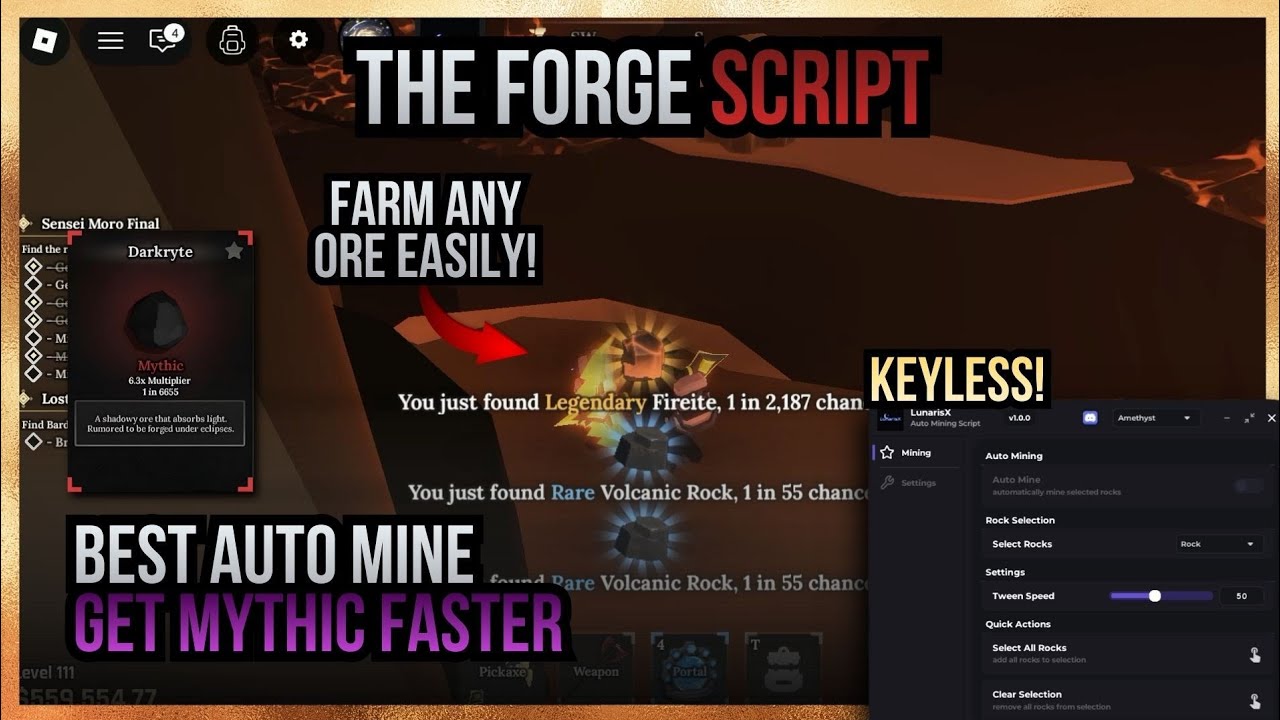 [NO KEY] THE FORGE SCRIPT - Best Auto Mine Ore | Get Mythic Faster ...