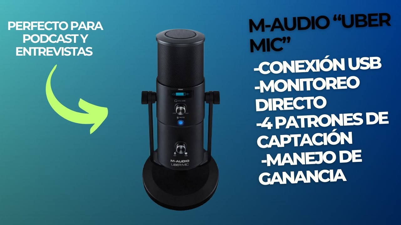 MICRÓFONO USB M-AUDIO EL MEJOR PARA PODCAST, ESTUDIO Y ENTREVISTAS ...
