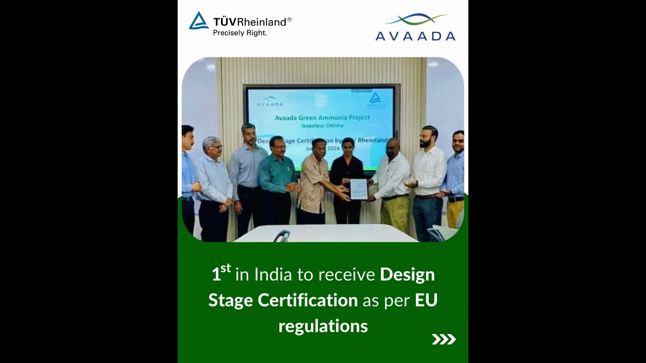 Avaada Achieves India's First EU Design Stage Certification for Ammonia Production Facility ...