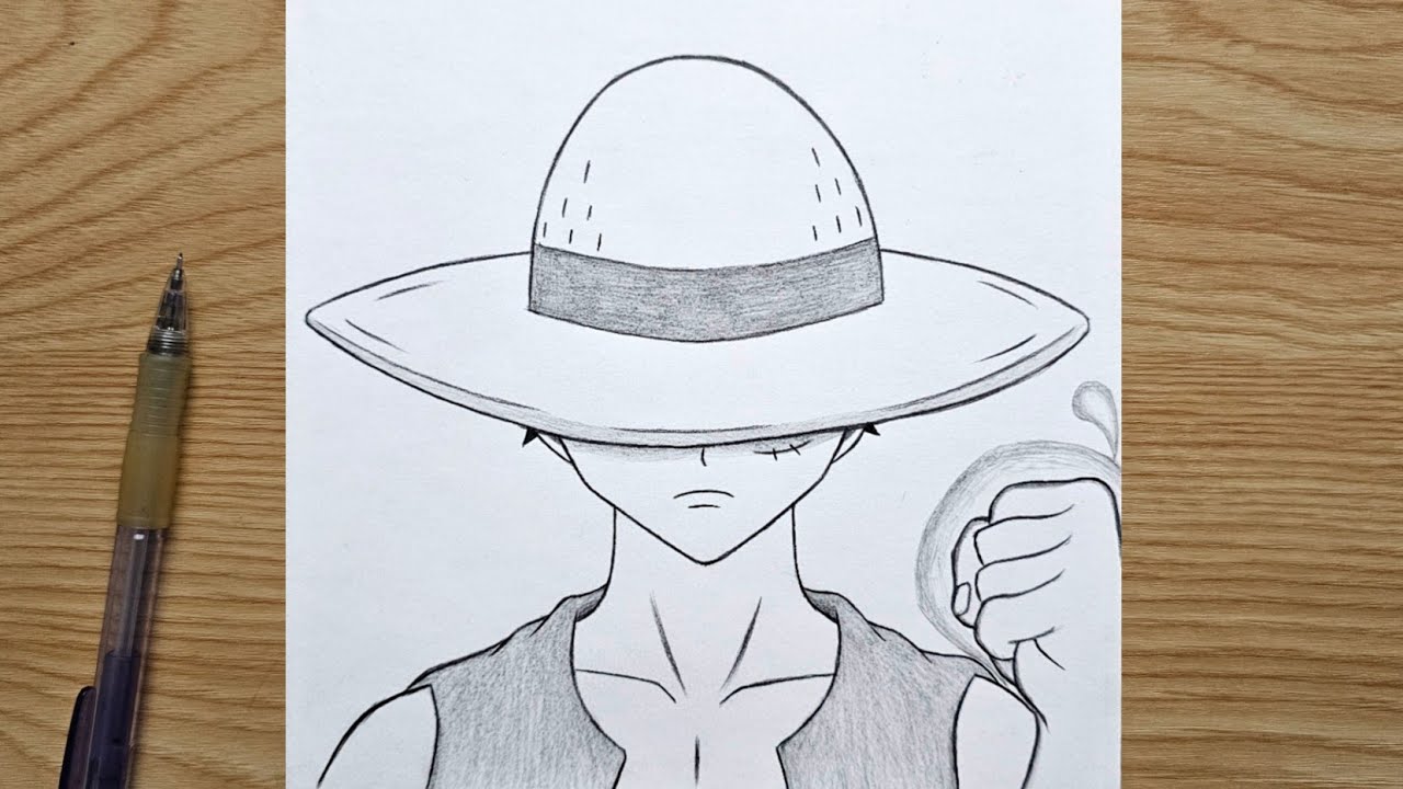 Easy Anime Drawing || How To Draw Luffy || Monkey D. Luffy step by step ...