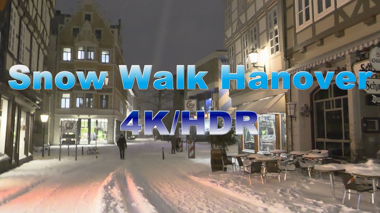 Snow Walk in Hanover, GERMANY | 4K/HDR | After snow attack during ...