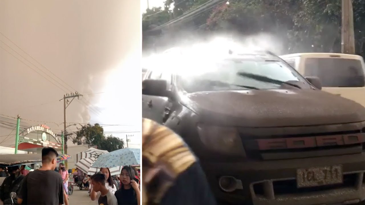Volcanic Ash Showers People, Cars And Homes - YouTube