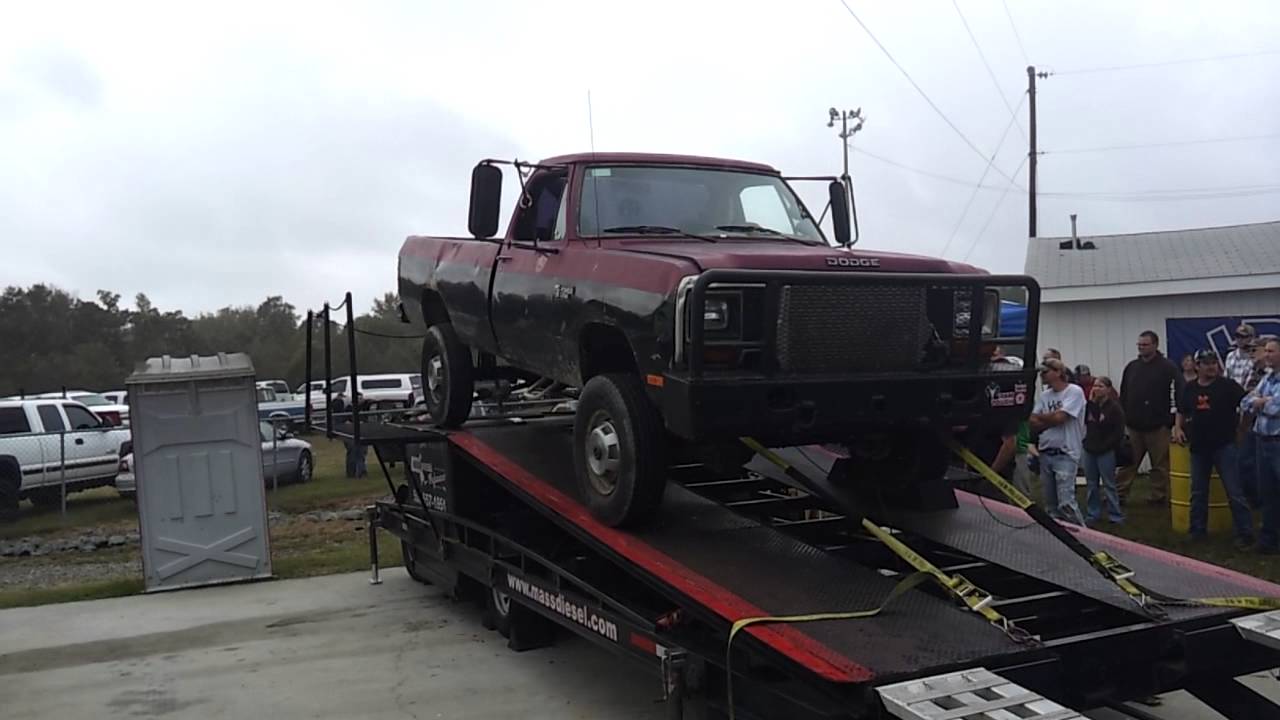 90 dodge w250 first gen VE cummins dyno run at rudys diesel truck jam ...