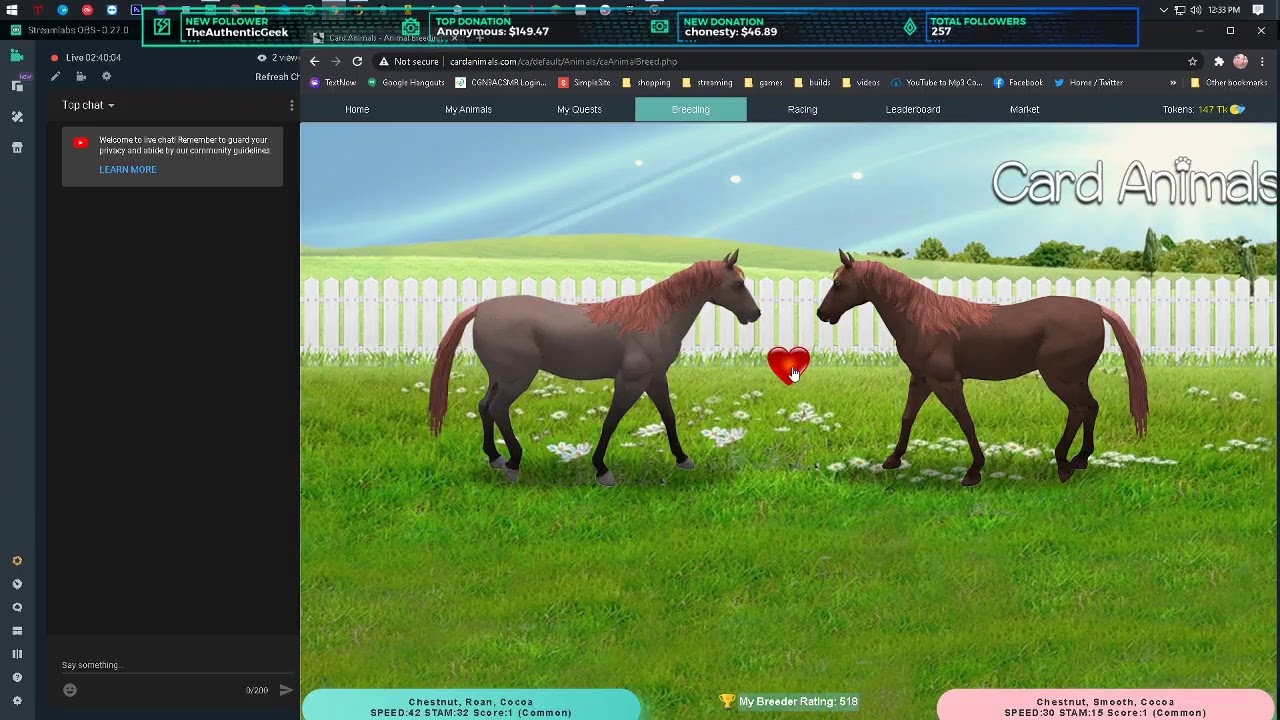 card animals secondlife hud breedables - YouTube