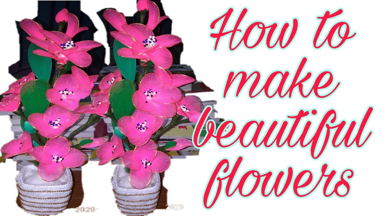 How to make a beautiful flowers with nylon stockings - YouTube
