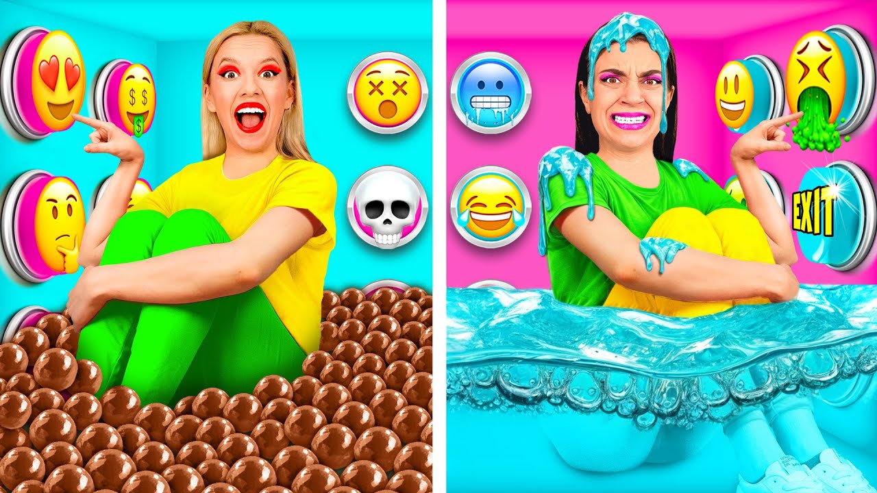 1000 Mystery Buttons Challenge Only 1 Lets You Escape | Edible Battle ...