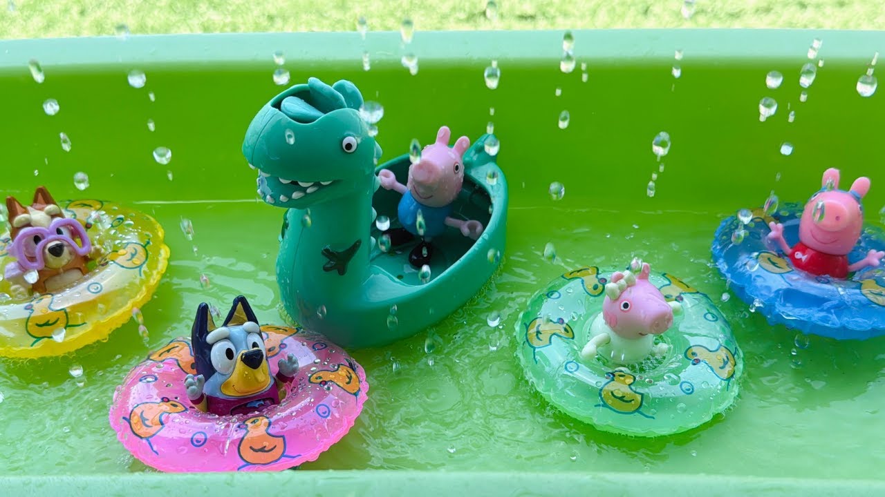 Peppa & Bluey Visit the Water Park | Summer Toy Adventure - YouTube